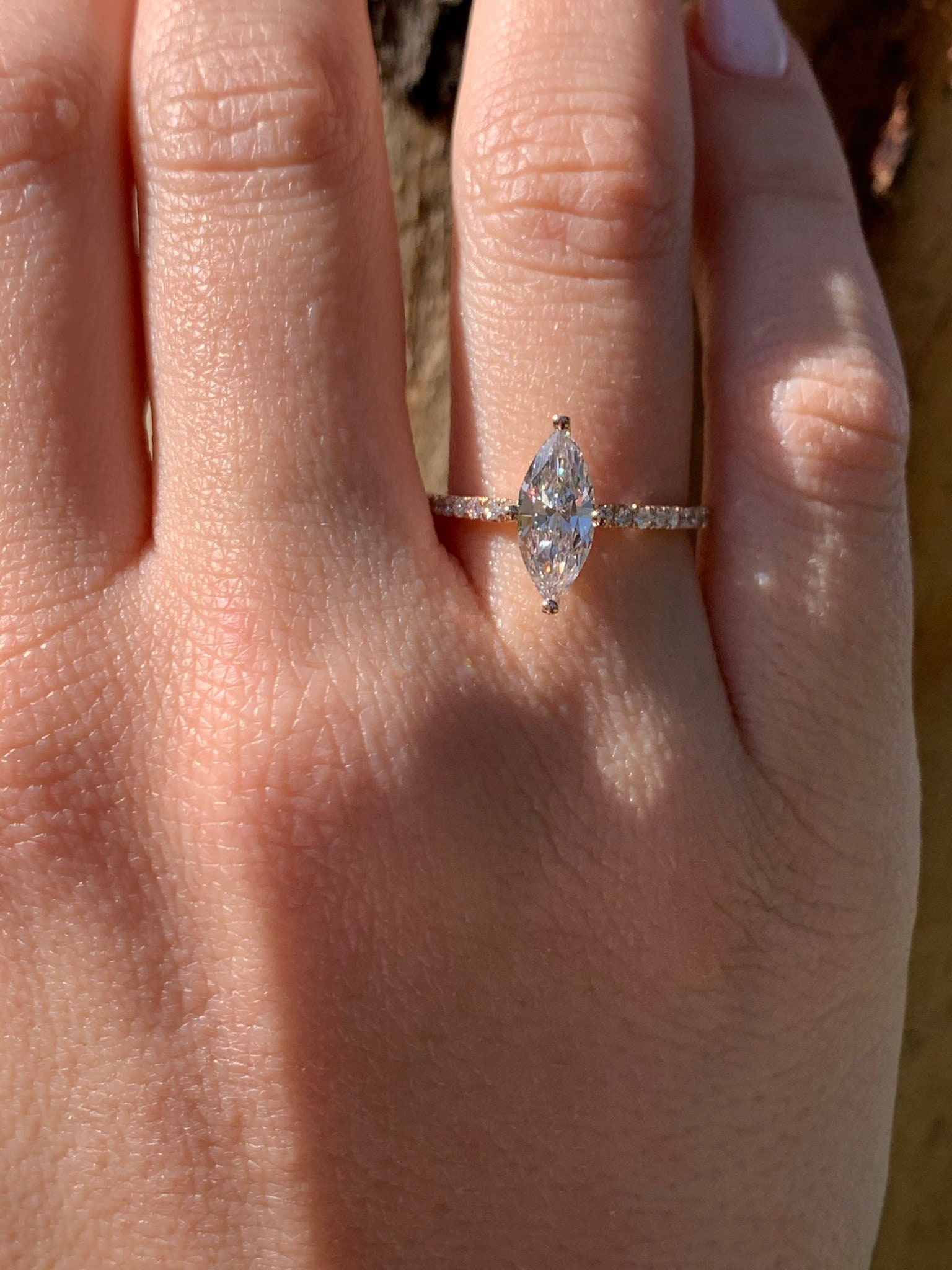 Marquise Cut Diamond Ring, 1.00 Carat Diamond, Engagement Ring - Etsy