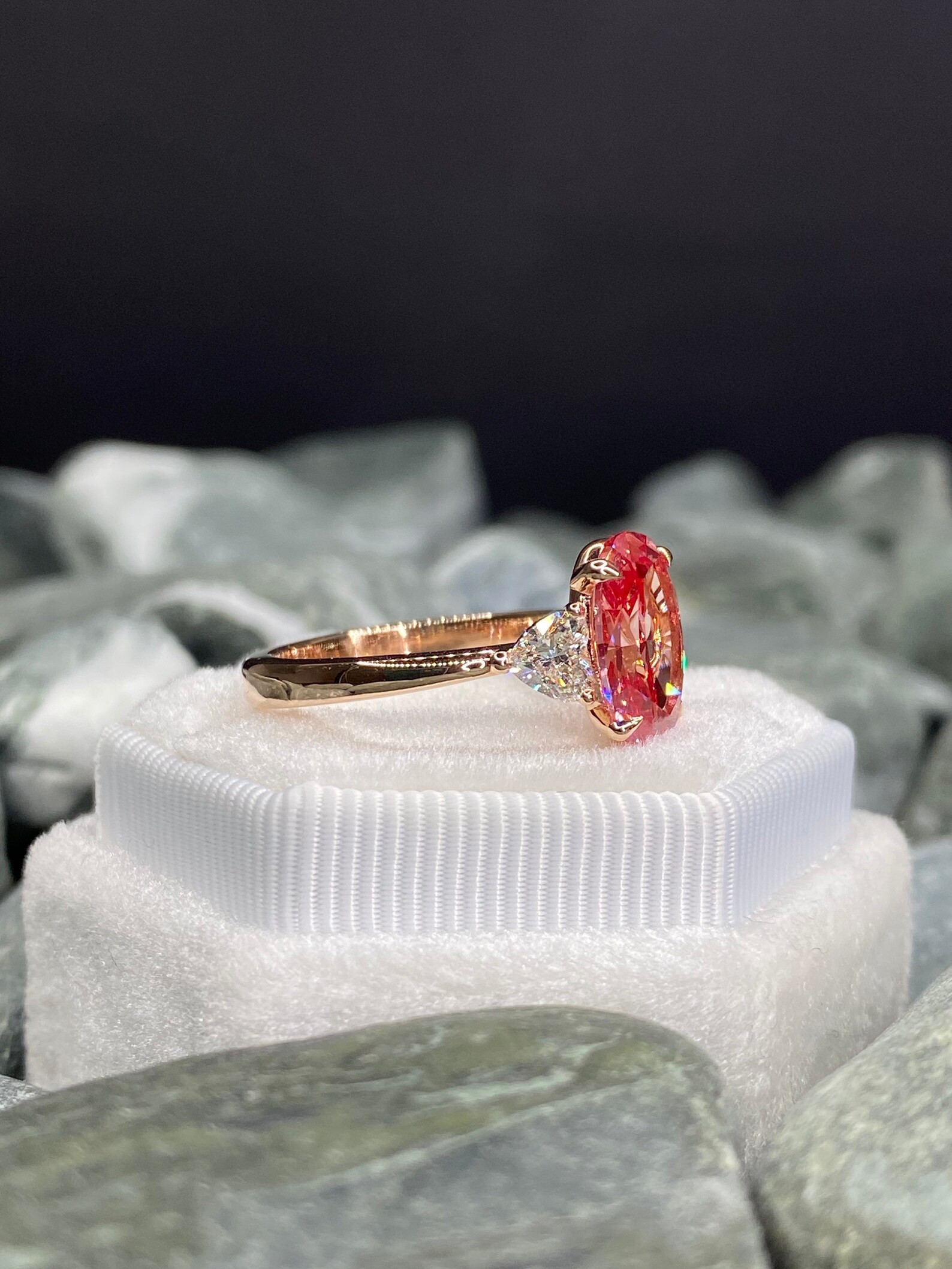 Beautiful Oval Cut Diamond Ring, Engagement Ring, Fancy Vivid Pink - Etsy