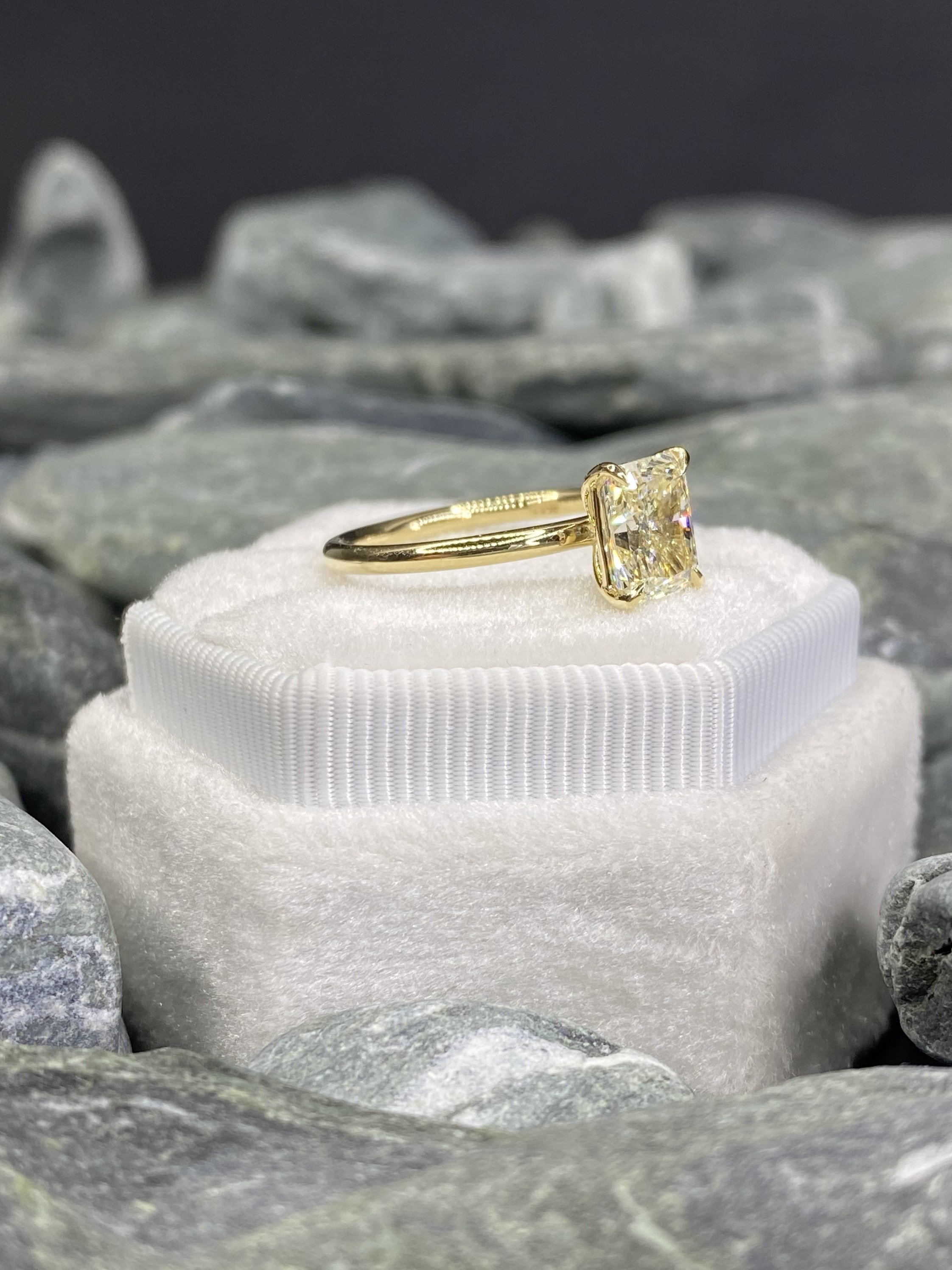 Elongated Radiant Cut Diamond Ring - Etsy