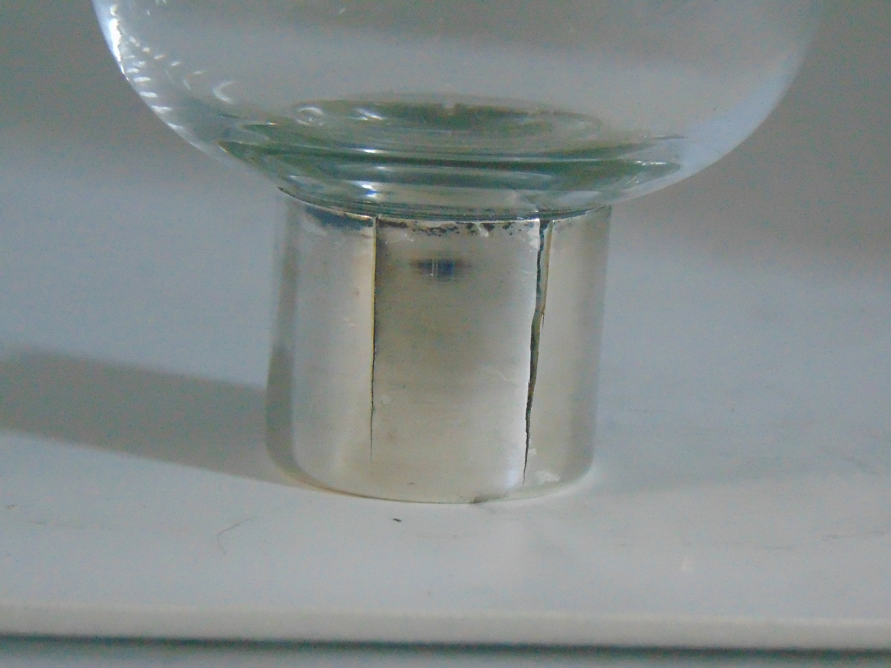 Brandy Glass Warmer White Metal and Glass Drink Container Brandy ...