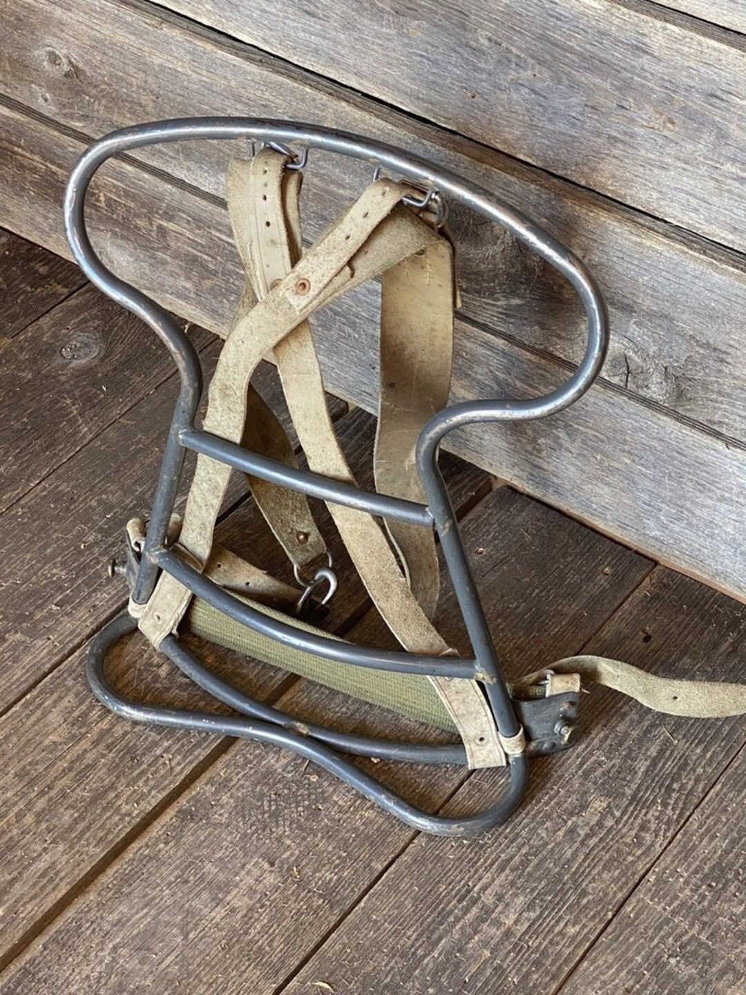 Vintage French Metal Frame Backpack - Etsy