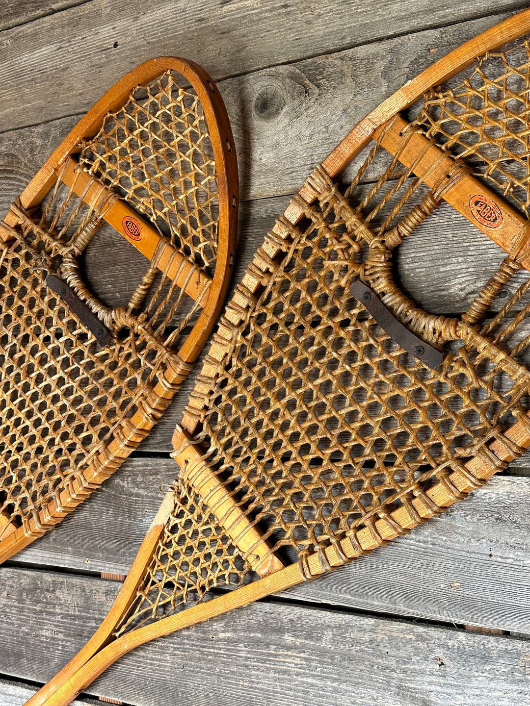 Leather Straps (two 4" Straps + Four Screws) to Hang Snowshoes or Other ...