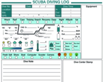 Printable Digital Scuba Diving Journal Logbook Notebook Page - Etsy