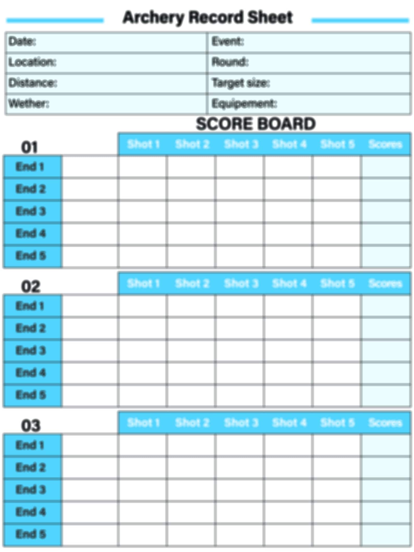 Archery Record Logbook Score Sheet - Etsy