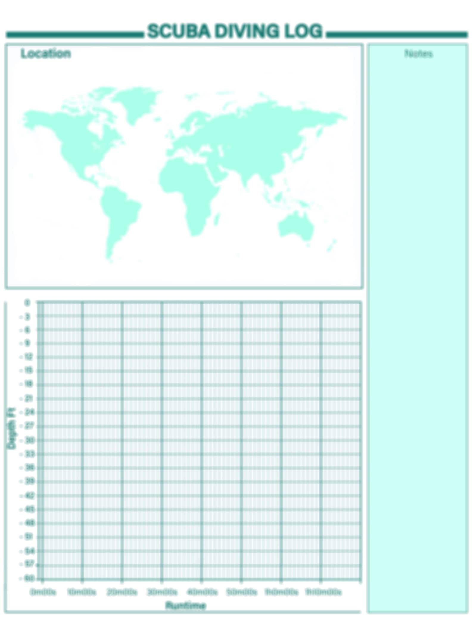 Printable Digital Scuba Diving Journal Logbook Notebook Page - Etsy