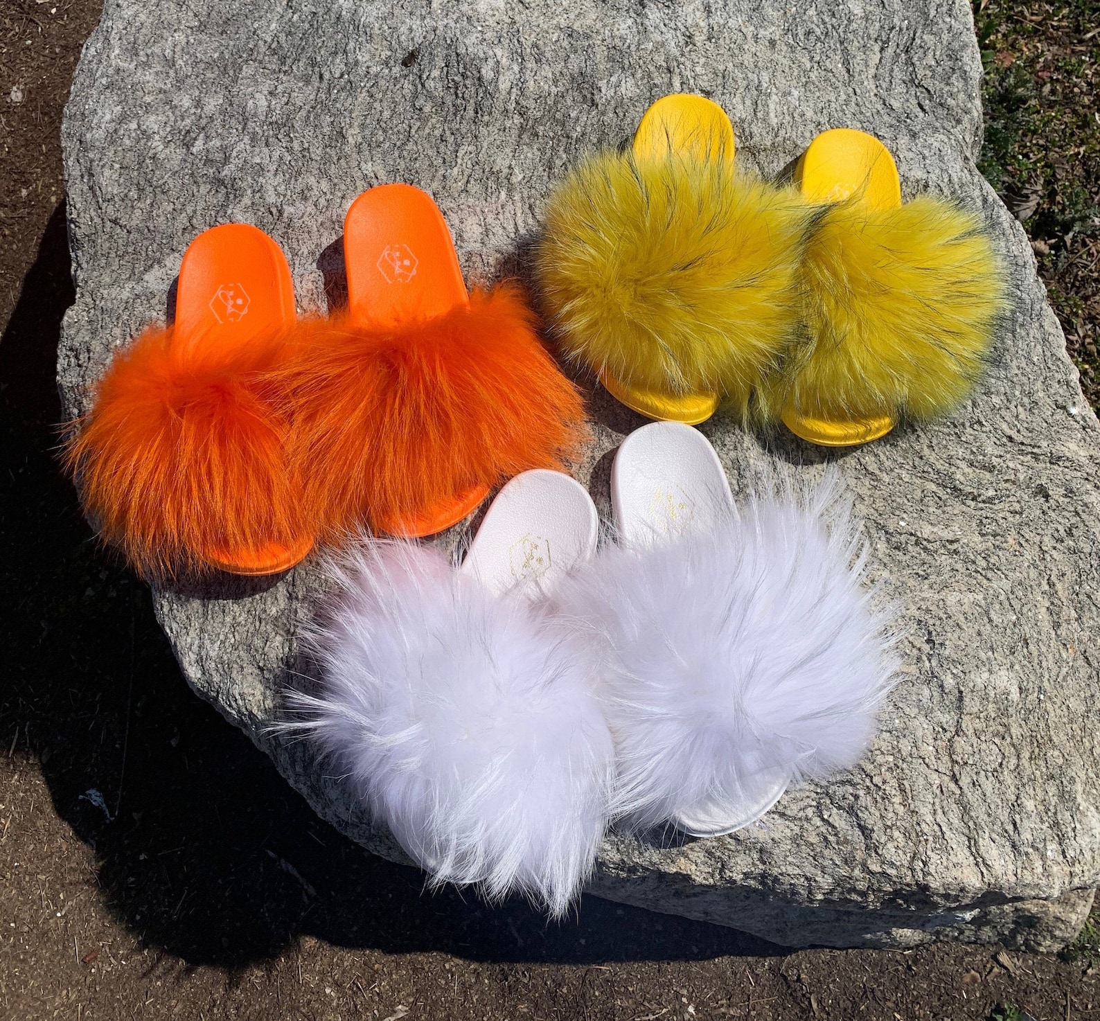 Yeti White Fur Slides - Pool Slides - Fur Sandals - Fur Slippers ...