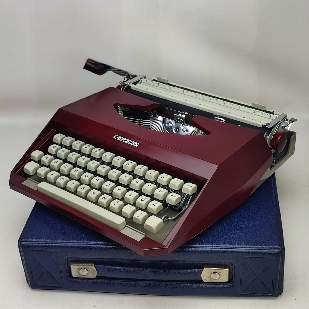 Mercedes Portable Working Typewriter, Vintage Typewriter, Antique ...