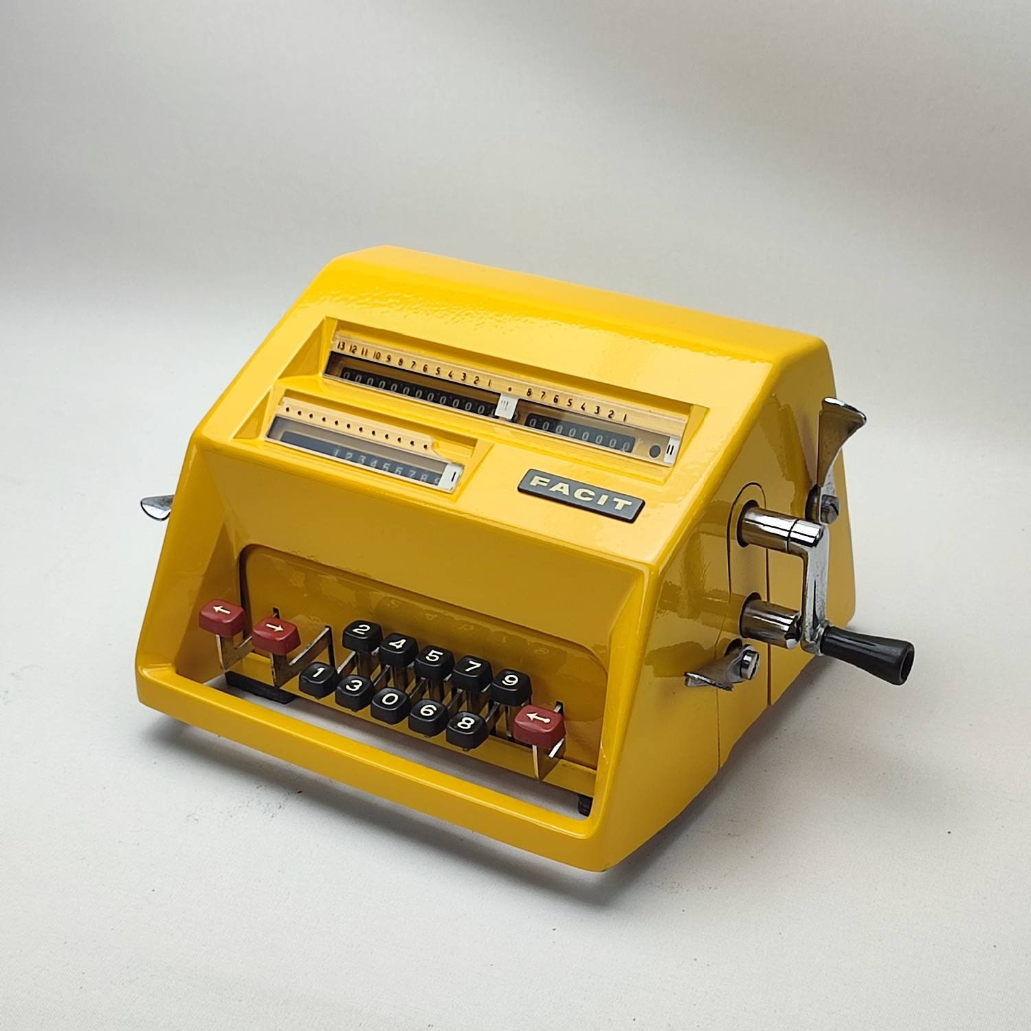 Mustard Yellow FACİT Working Calculator, Antique Vintage Retro ...