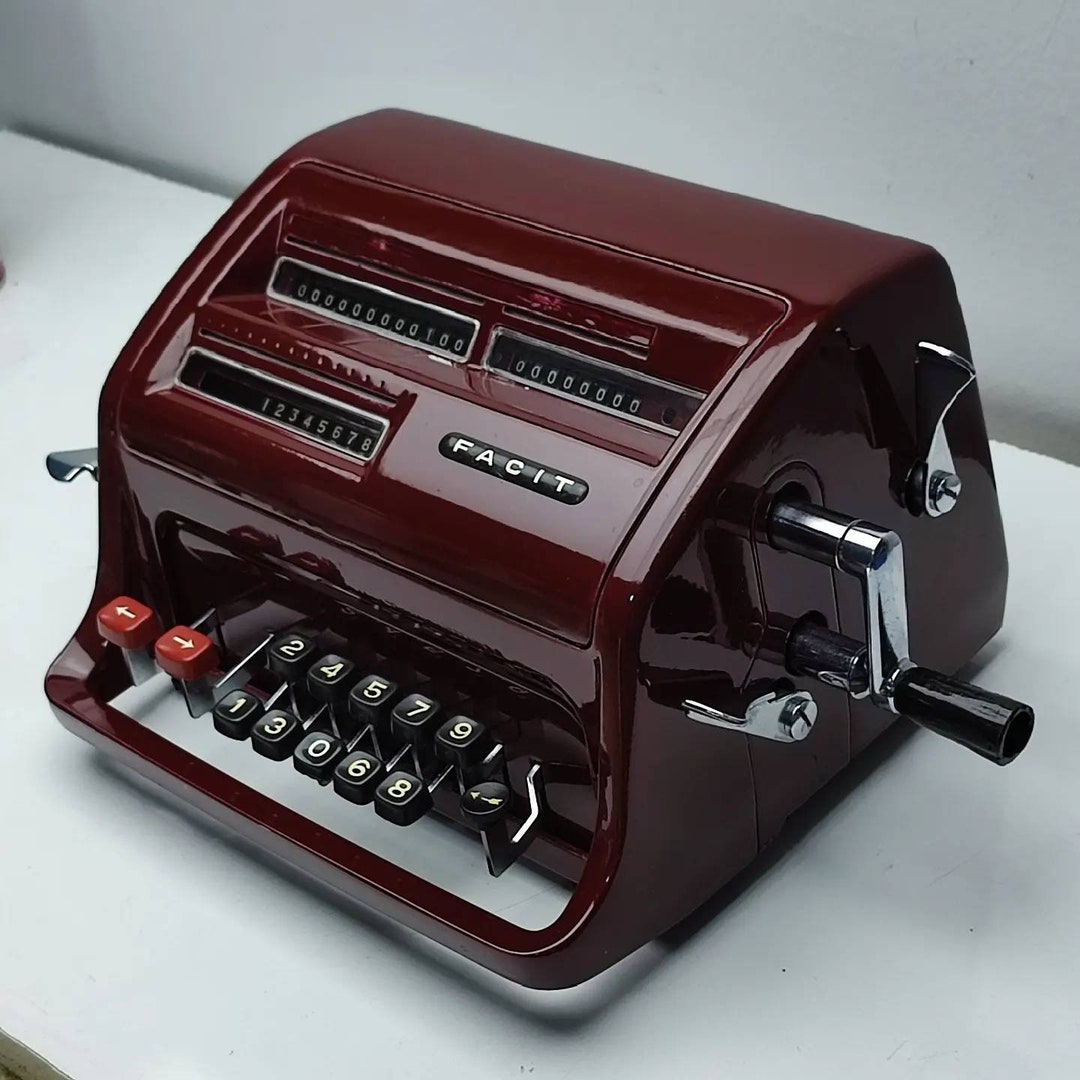 Vintage Facit C1-13 Vintage Calculator With Burgery Color Antique ...