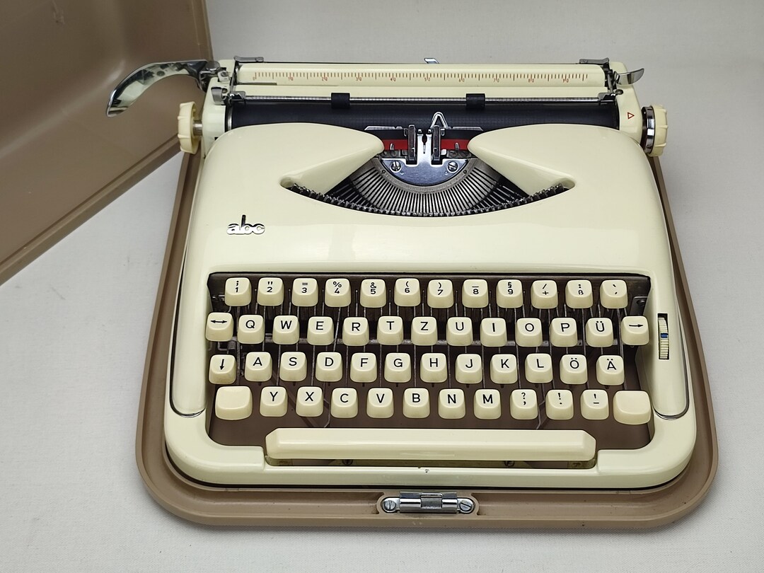 ABC West Germany Working Typewriter, Antique Beige Cream Machine ...