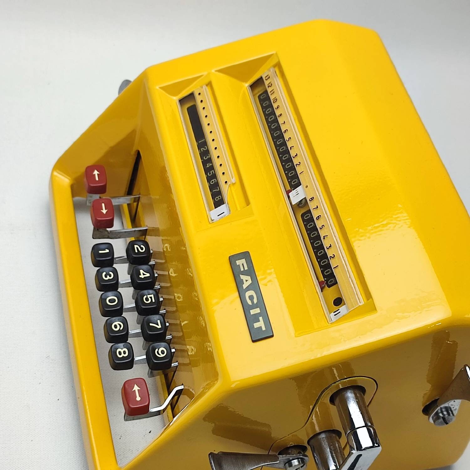 Mustard Yellow FACİT Working Calculator, Antique Vintage Retro ...
