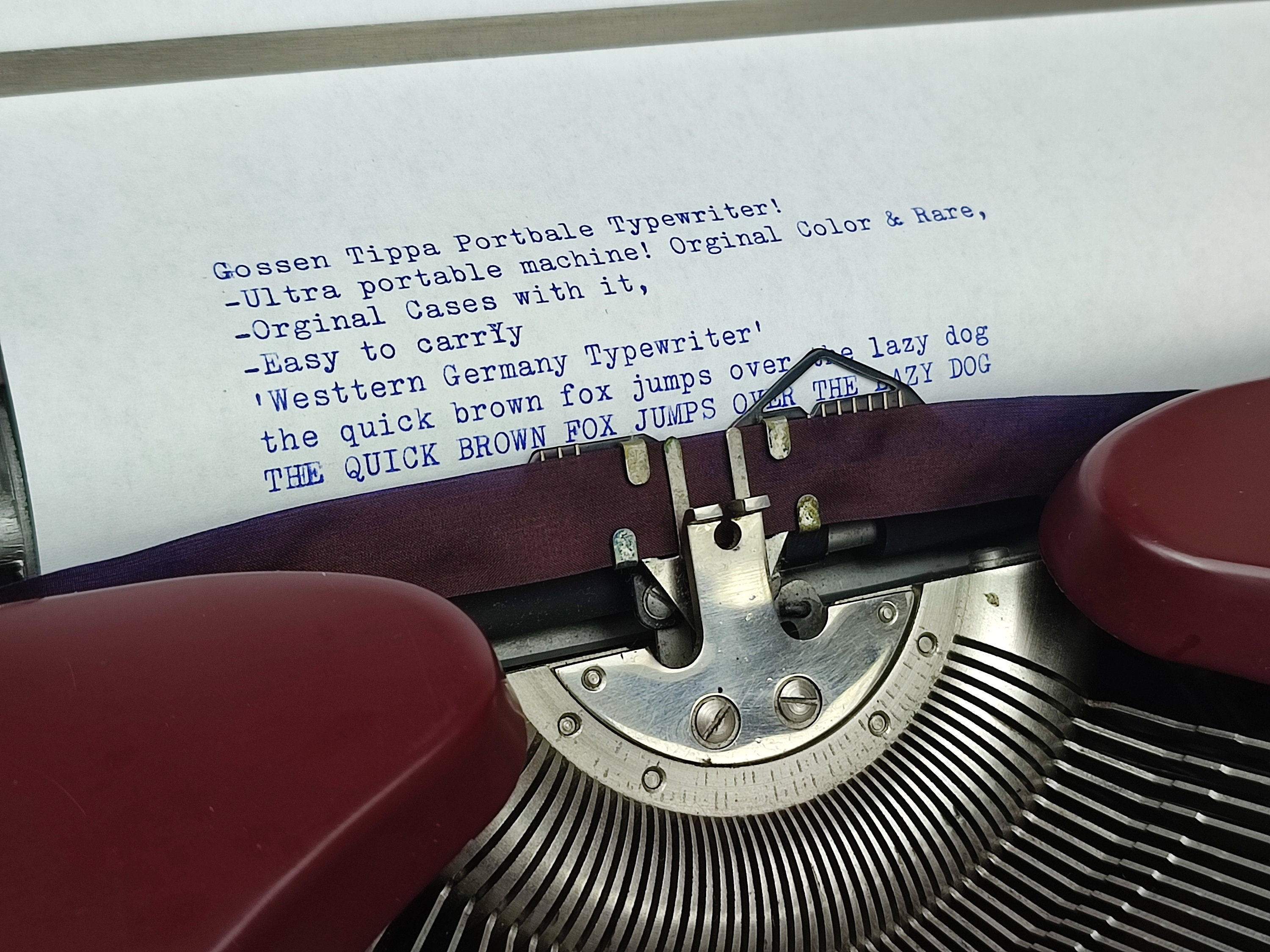 Western Germany Gossen Tippa Working Typewriter With Orginal Case ...