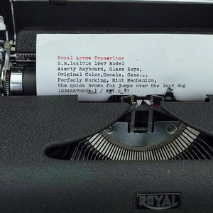ROYAL Arrow 1947 Model Working Typewriter, Functional Working ...