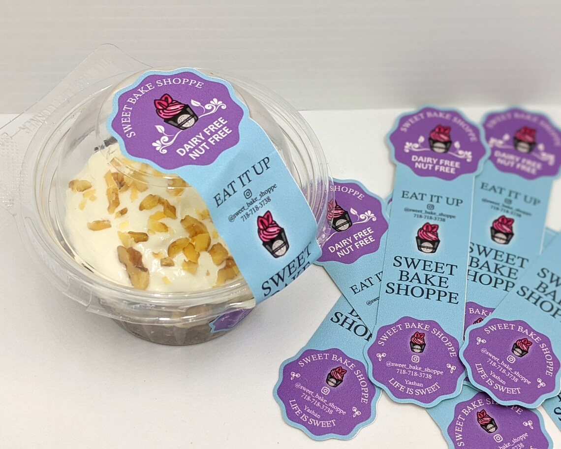 Custom Sticker, Cake Labels, Bakery Logo Sticker, Logo Sticker Roll ...