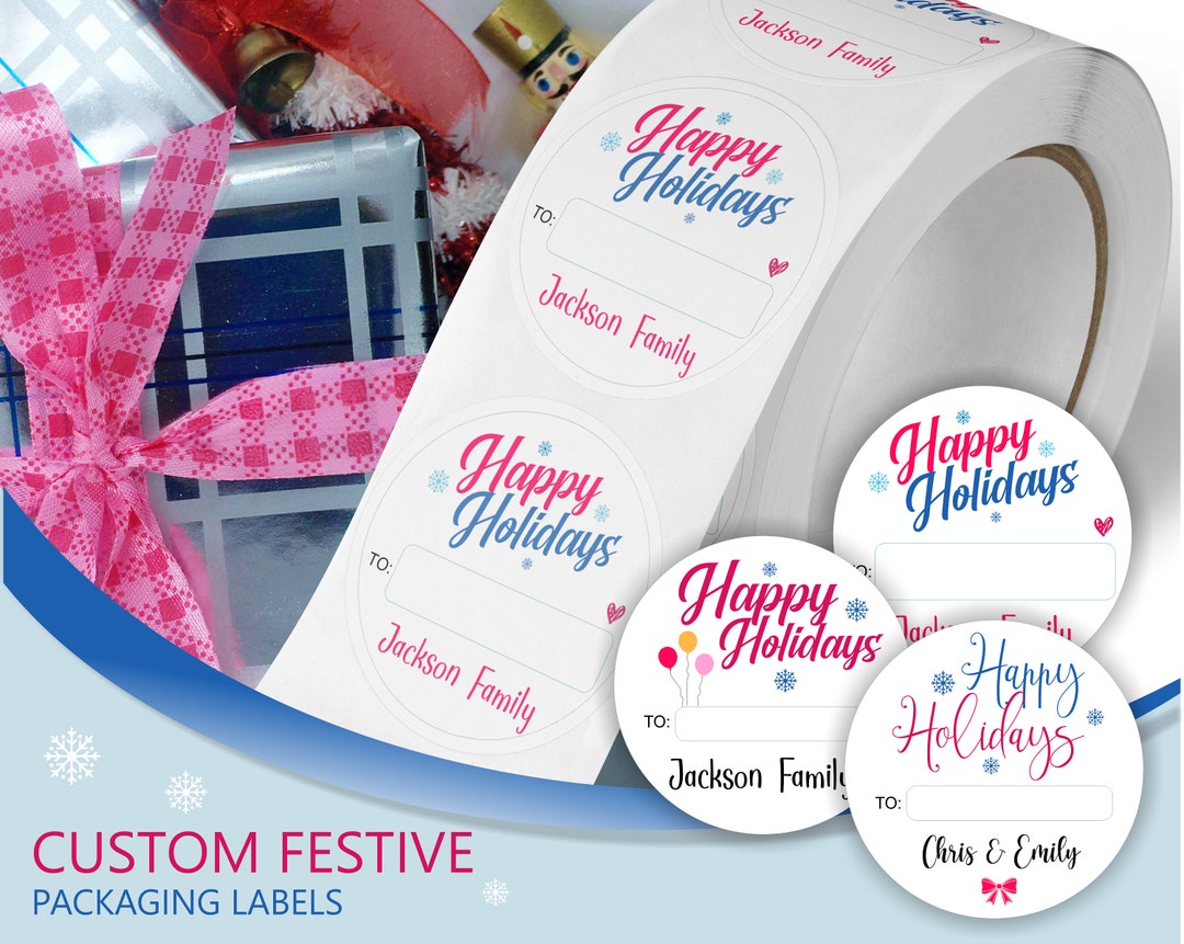 100 2" High Quality "happy Holidays" Labels on a Roll. Free Shipping ...