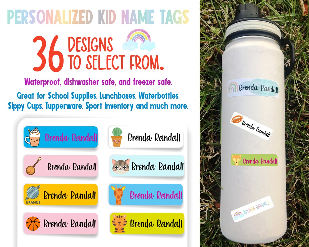 Personalized Waterproof Name Labels: School Supply Stickers - Etsy