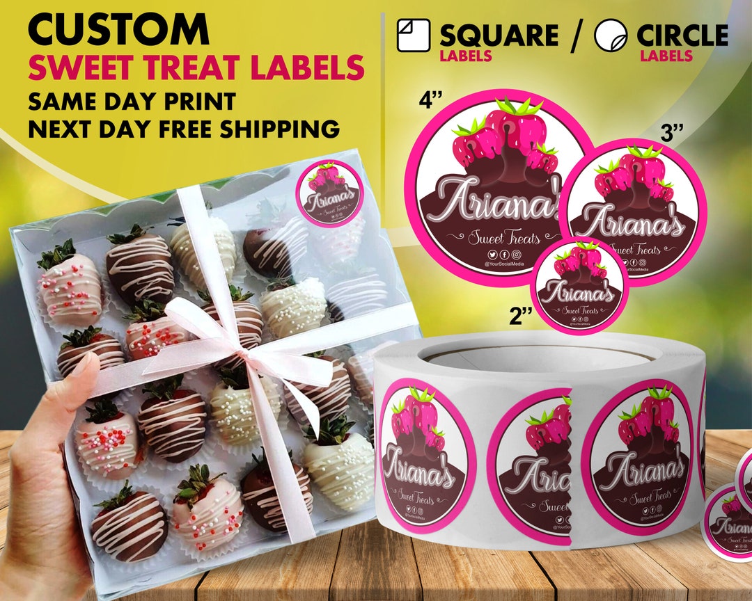 Custom Label Candle Cake Box Sticker Bakery Logo Sticker - Etsy