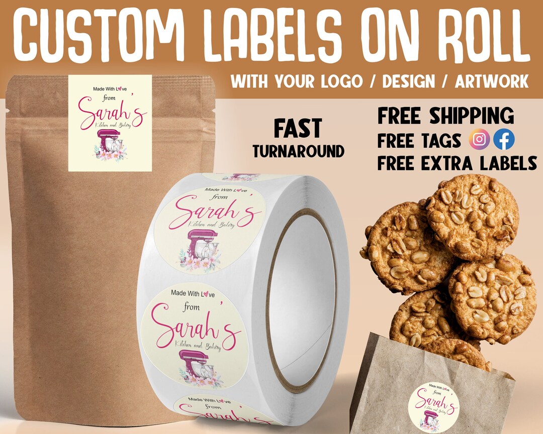 Custom Printed Logo Label Stickers on Roll for Your Product Packaging ...