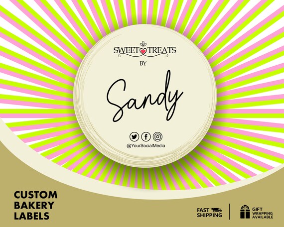 Customizable Sweets Treats Label Logo Bakery Sticker Bakery - Etsy