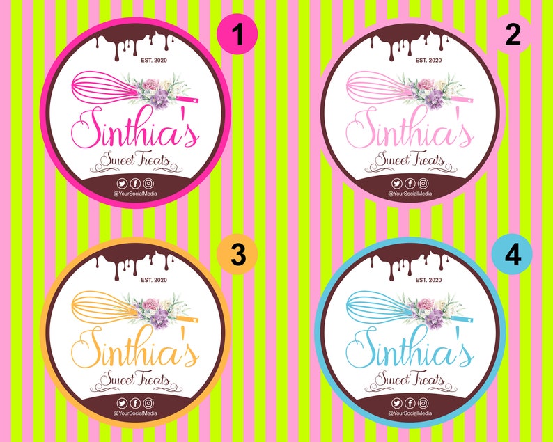 Whisk Bakery Logo Bakery Sticker Custom Stickers Cookie | Etsy