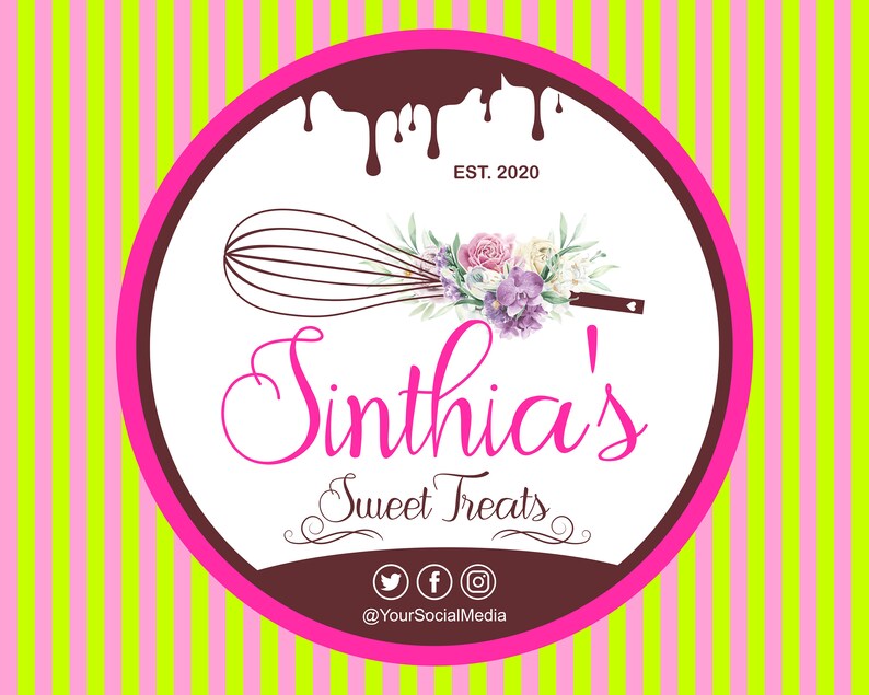 Whisk Bakery Logo Bakery Sticker Custom Stickers Cookie | Etsy