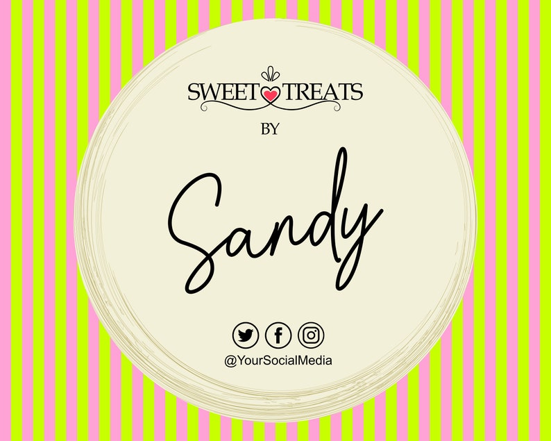 Customizable Sweets Treats Label Logo Bakery Sticker Bakery - Etsy