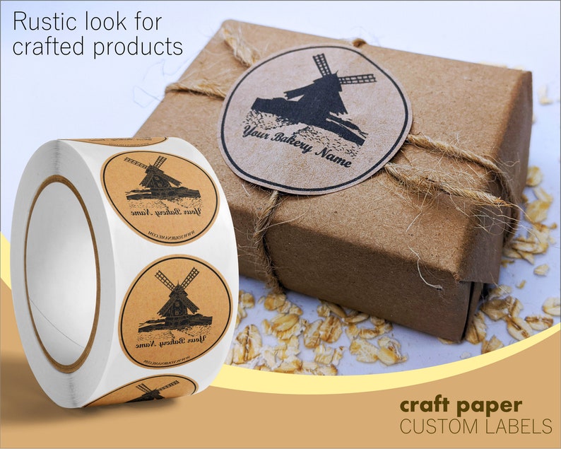 2 Craft Paper Product Labels on Roll With Your Logo. - Etsy