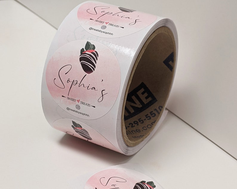 Etiquetas en rollo con logotipo personalizado: pegatinas circulares ...
