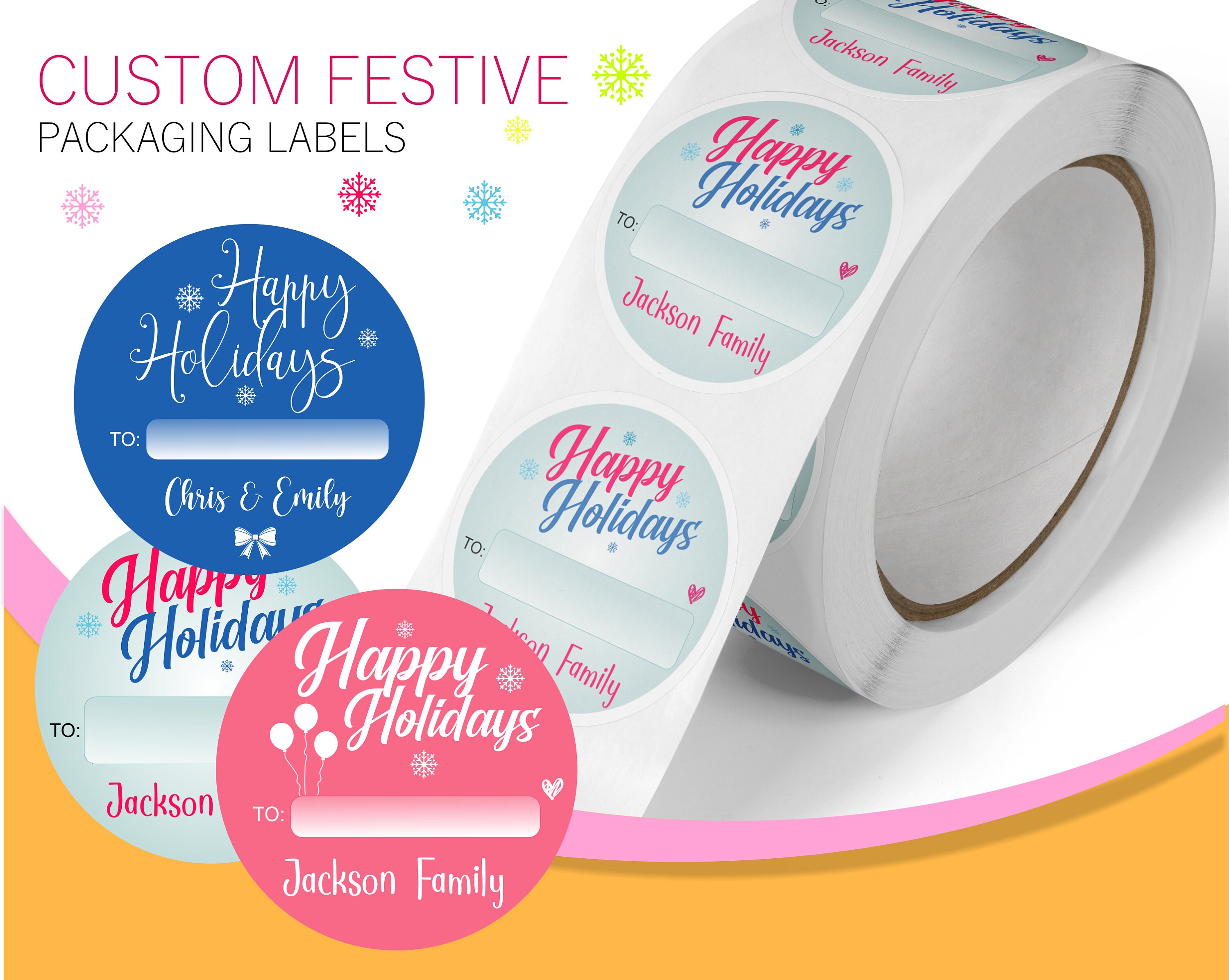 100 2 High Quality happy Holidays Labels on | Etsy