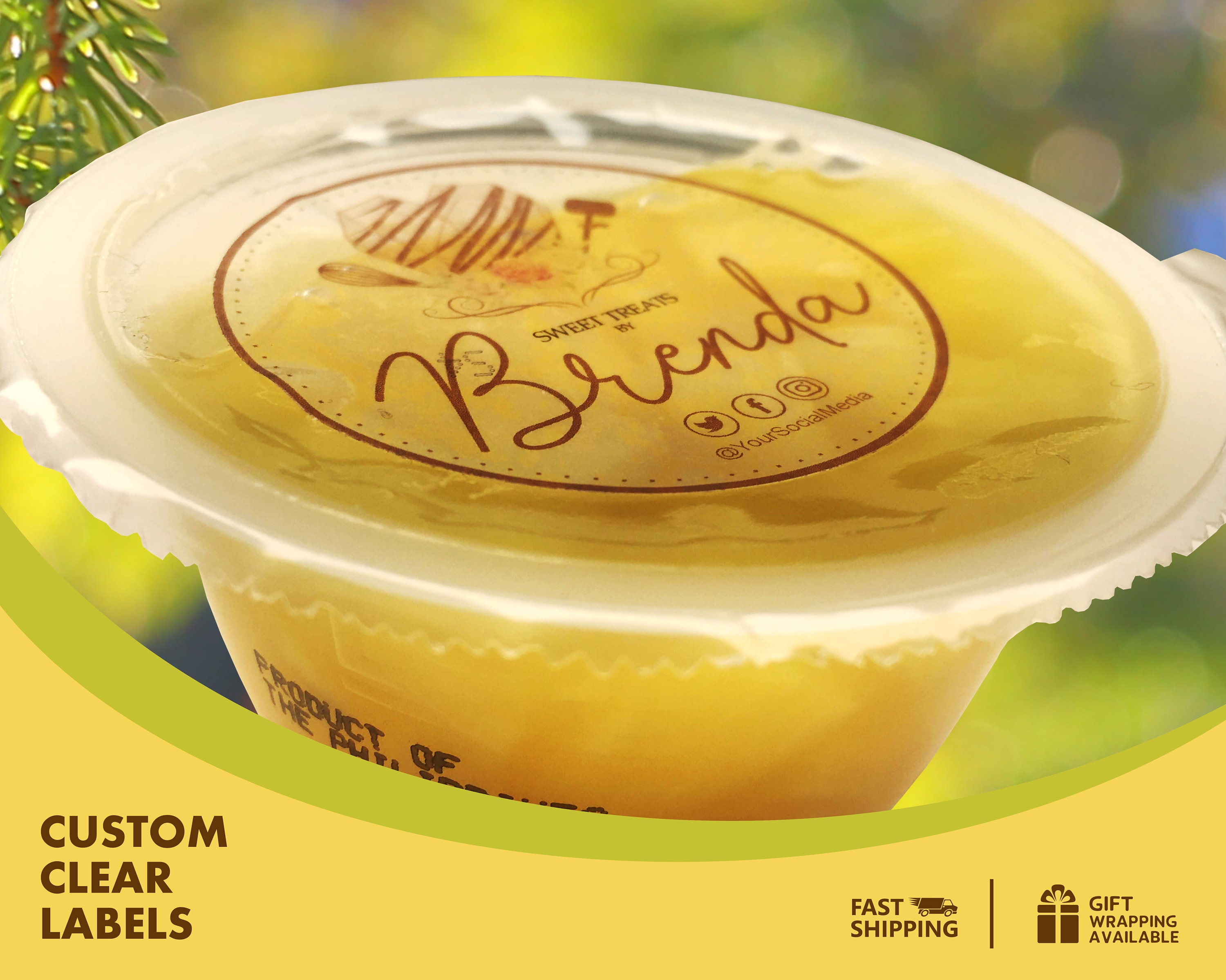 Clear Circle Labels With Your Logo Custom Clear Labels on a - Etsy