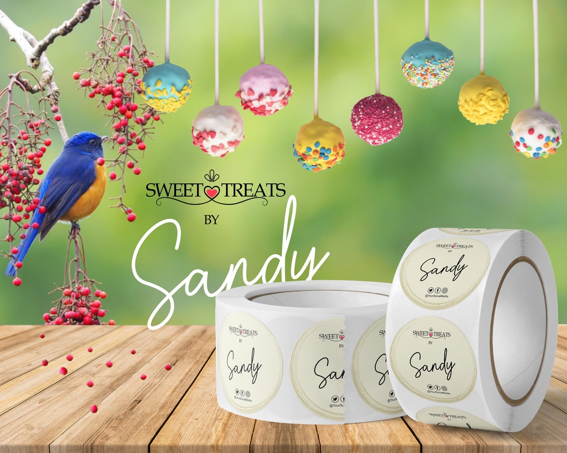 Customizable sweets treats label logo bakery sticker bakery | Etsy