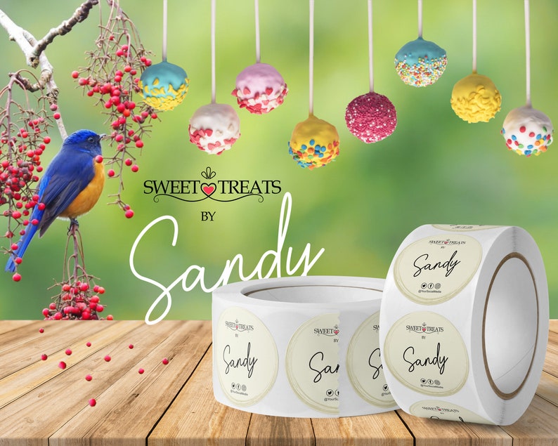 Customizable Sweets Treats Label Logo Bakery Sticker Bakery - Etsy