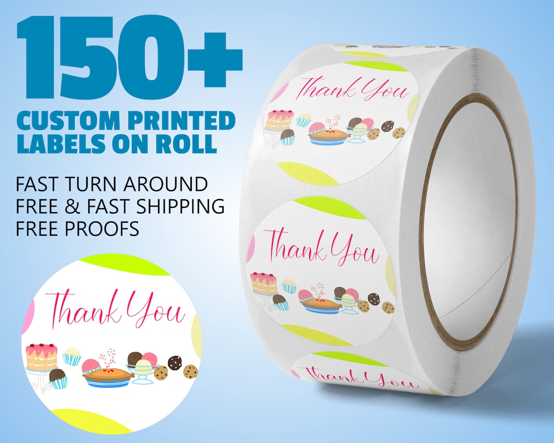 Custom Sticker, Cake Labels, Bakery Logo Sticker, Logo Sticker Roll ...