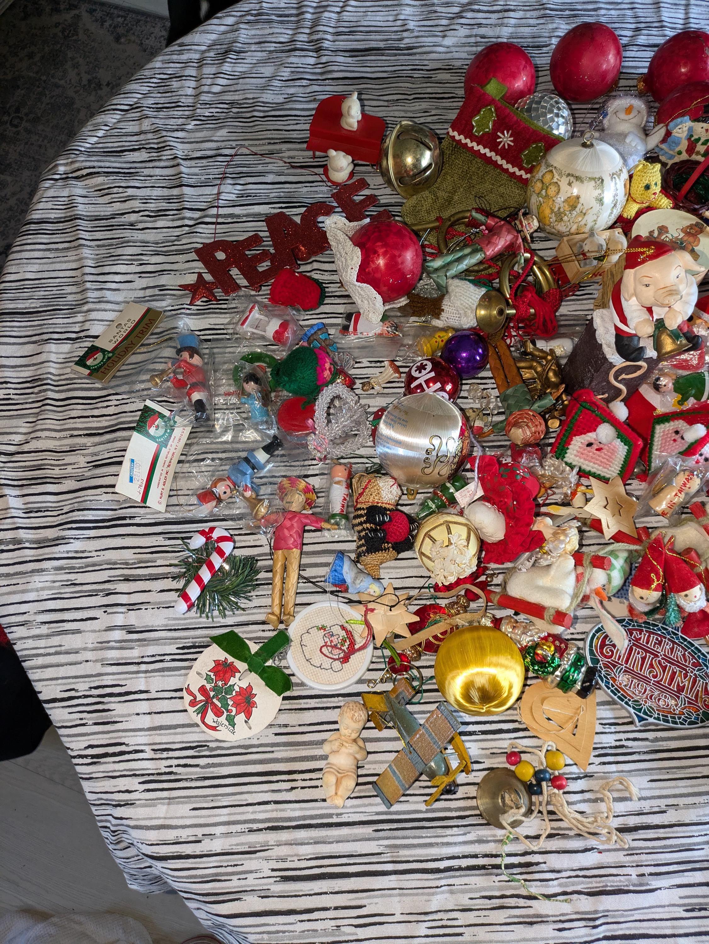 Vintage Christmas Decorations Ornament Mystery Box Figurines Craft Post ...