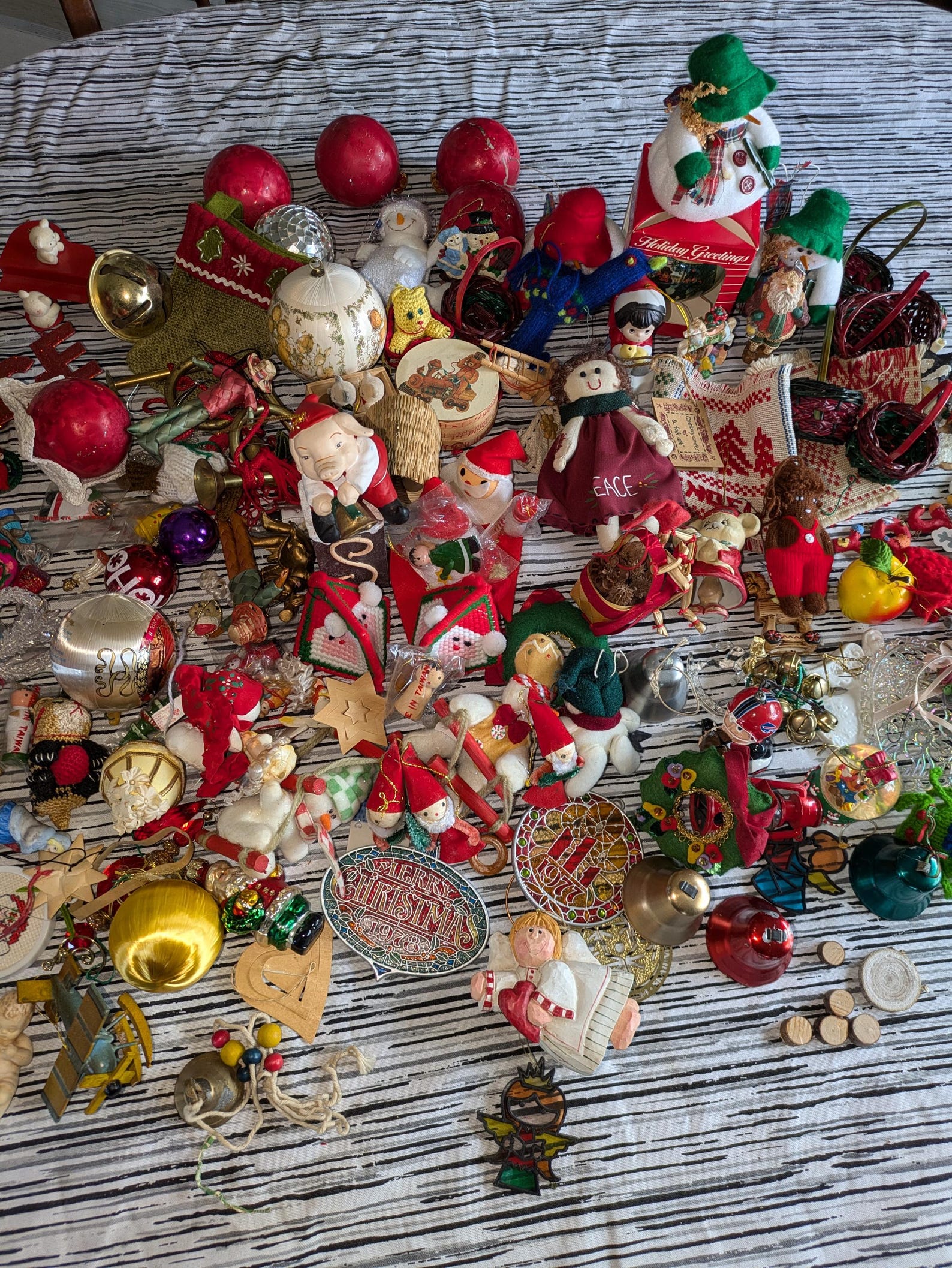 Vintage Christmas Decorations Ornament Mystery Box Figurines Craft Post ...