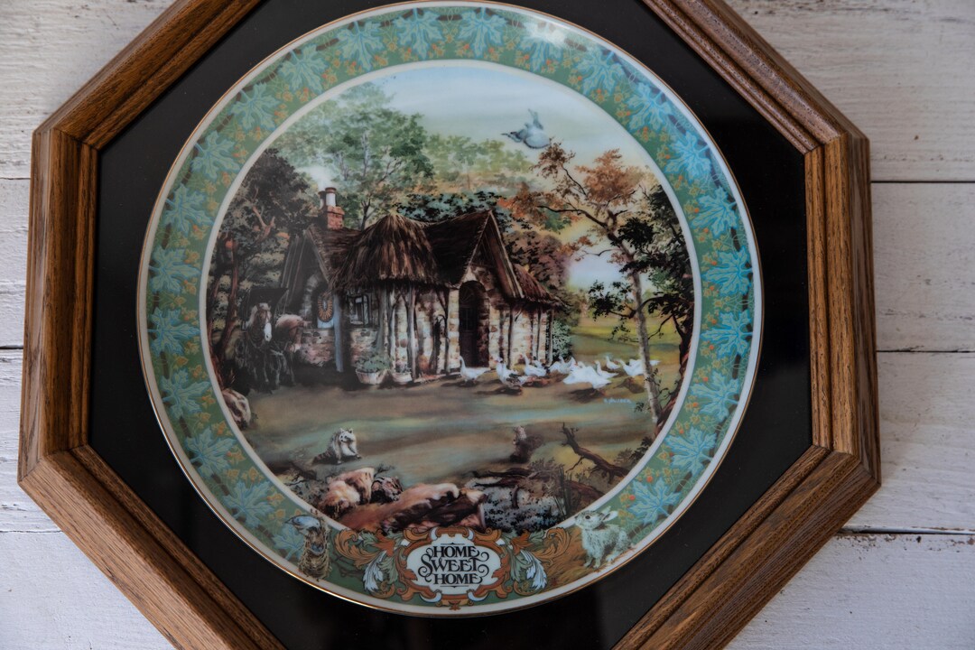 Home Sweet Home Plate in Wooden Frame - Etsy