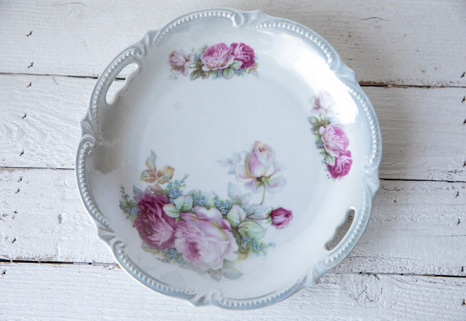 Pak Plate Iridescent and Pink Roses - Etsy