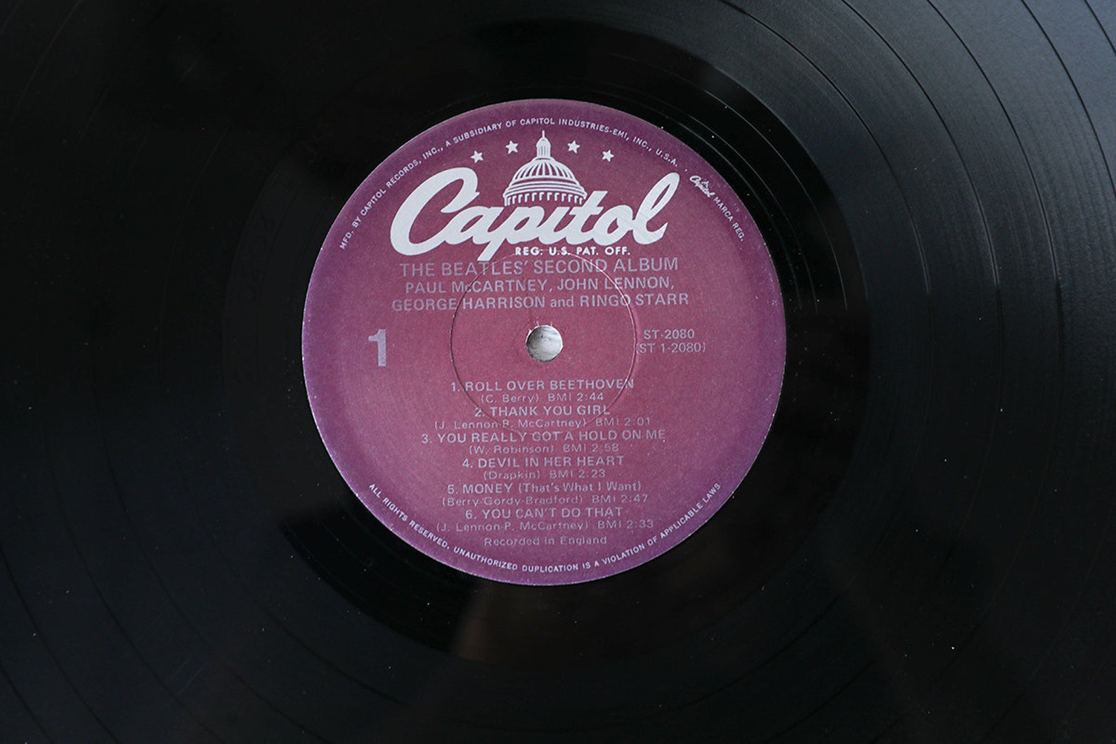 THE BEATLES Second Album Vinyl Purple Label Capitol Records ST-2080 - Etsy