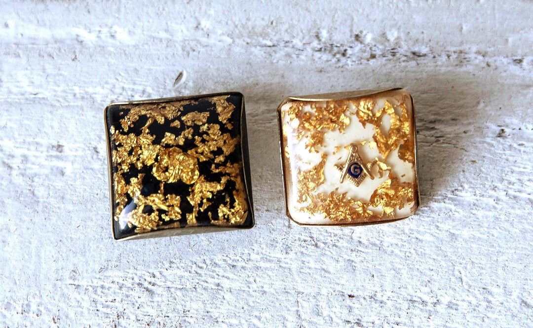 Mason Pins With Gold Flakes - Etsy