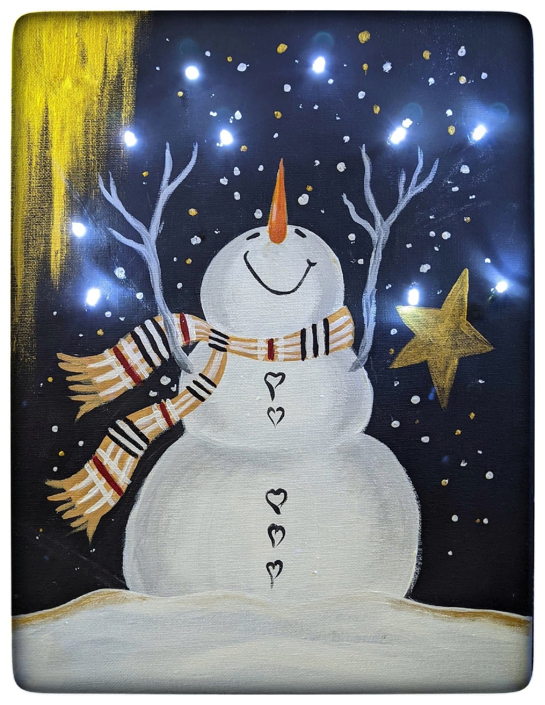Starlit Snowman (with Led Lights) Paint Party Kit With Online Tutorial ...