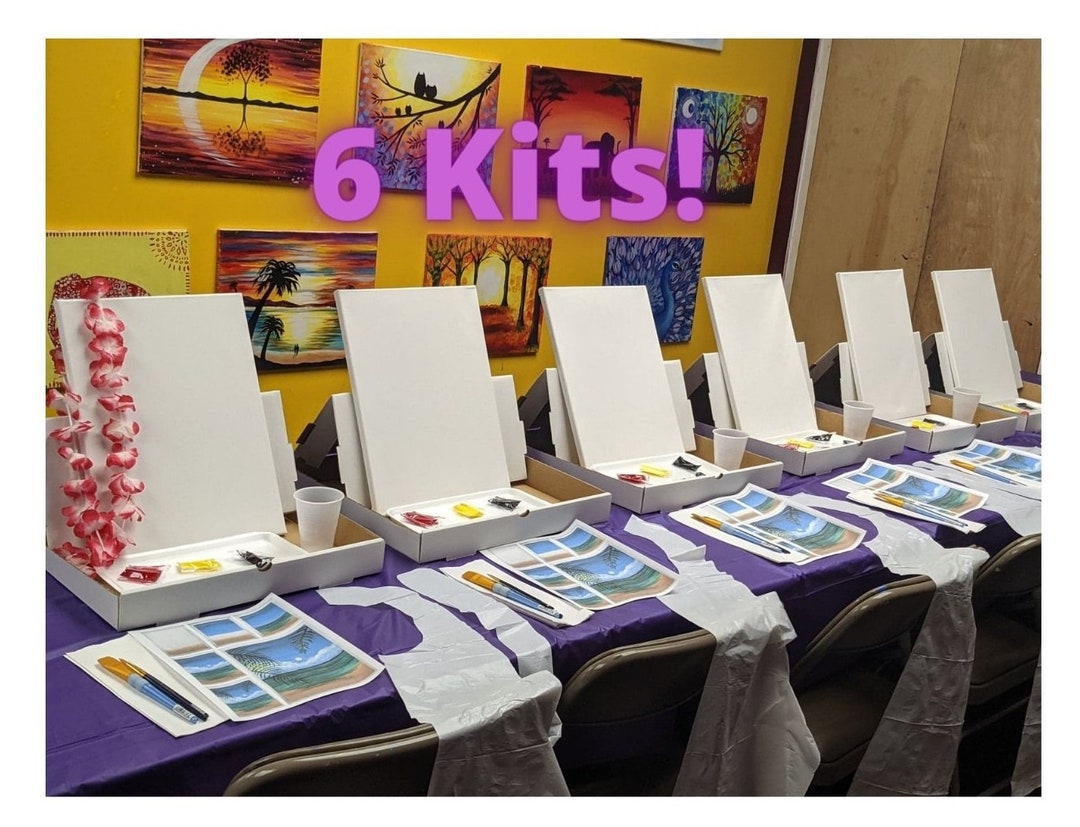 Paint Party Pack for 6! With Video Tutorial! - Etsy