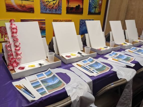 DIY Kids Acrylic Painting Party With Video Tutorial and All | Etsy