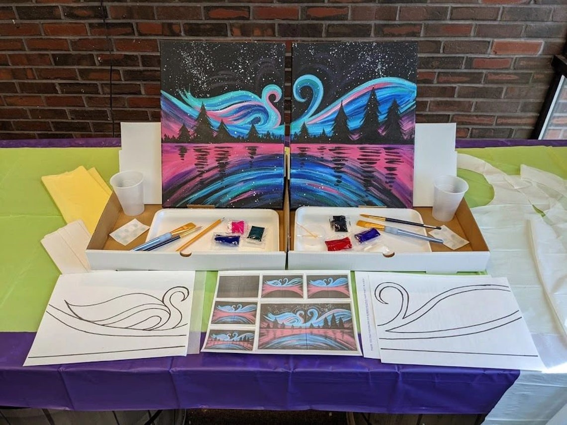 Summer Solstice COUPLES Paint Party Kit With Online Tutorial - Etsy