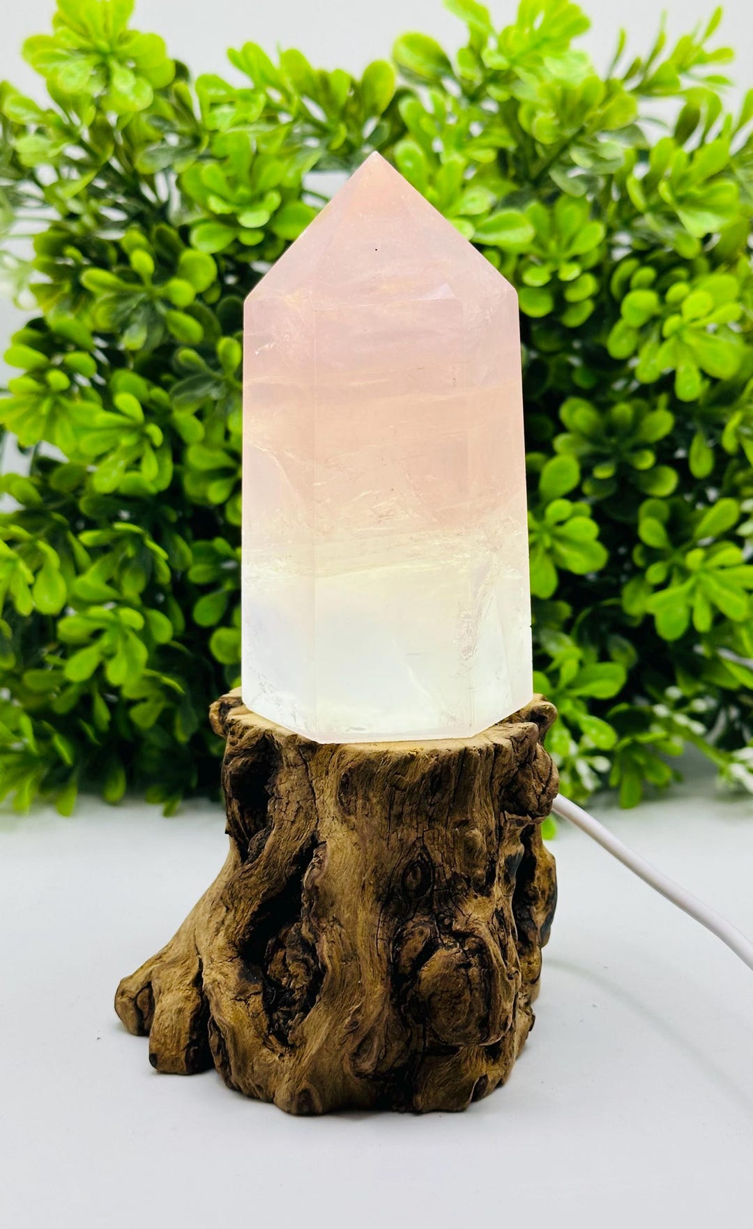 Natural Driftwood LED USB Crystal Light Stand - Etsy
