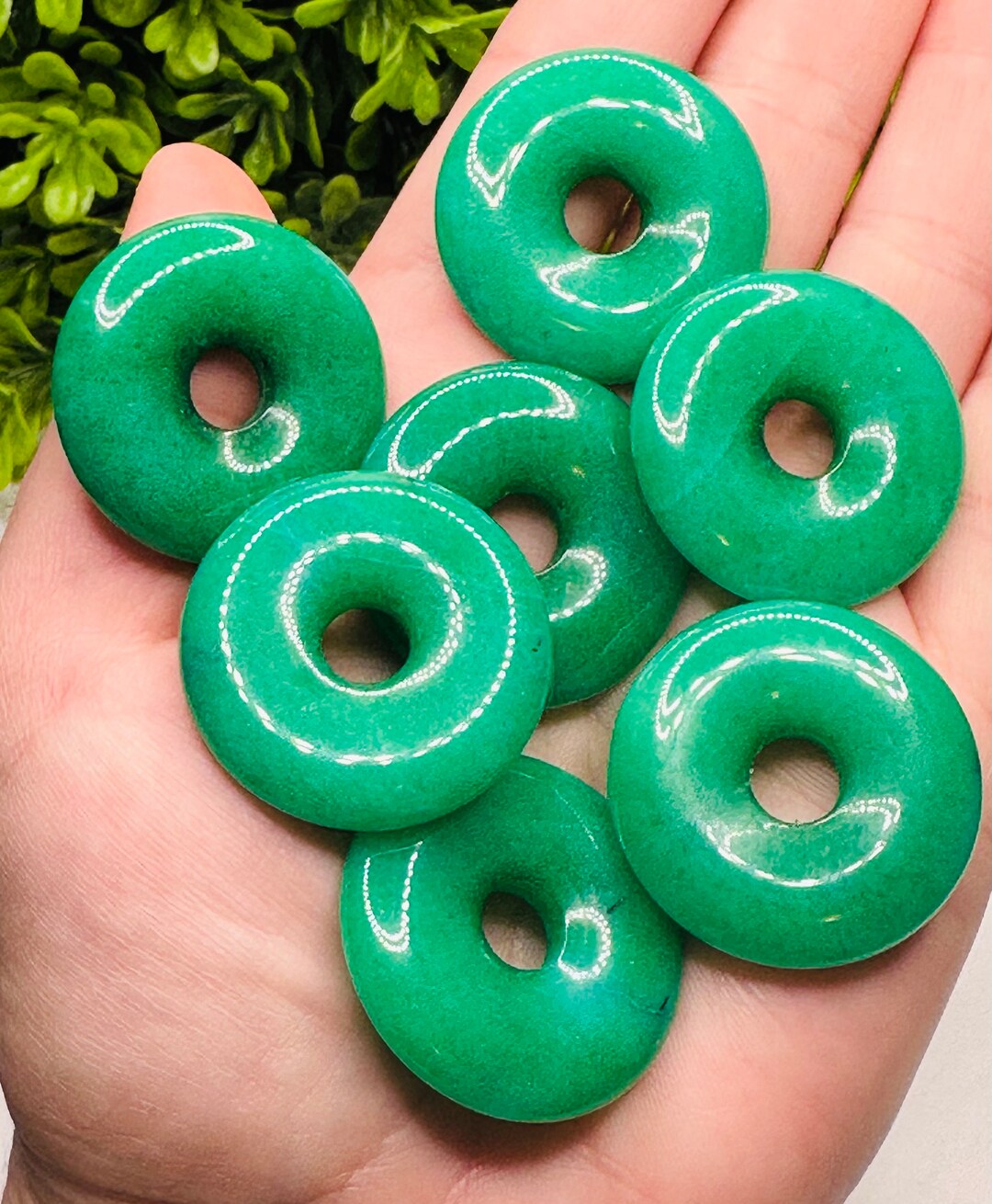 Natural Green Jade Donut Pendant You Pick - Etsy