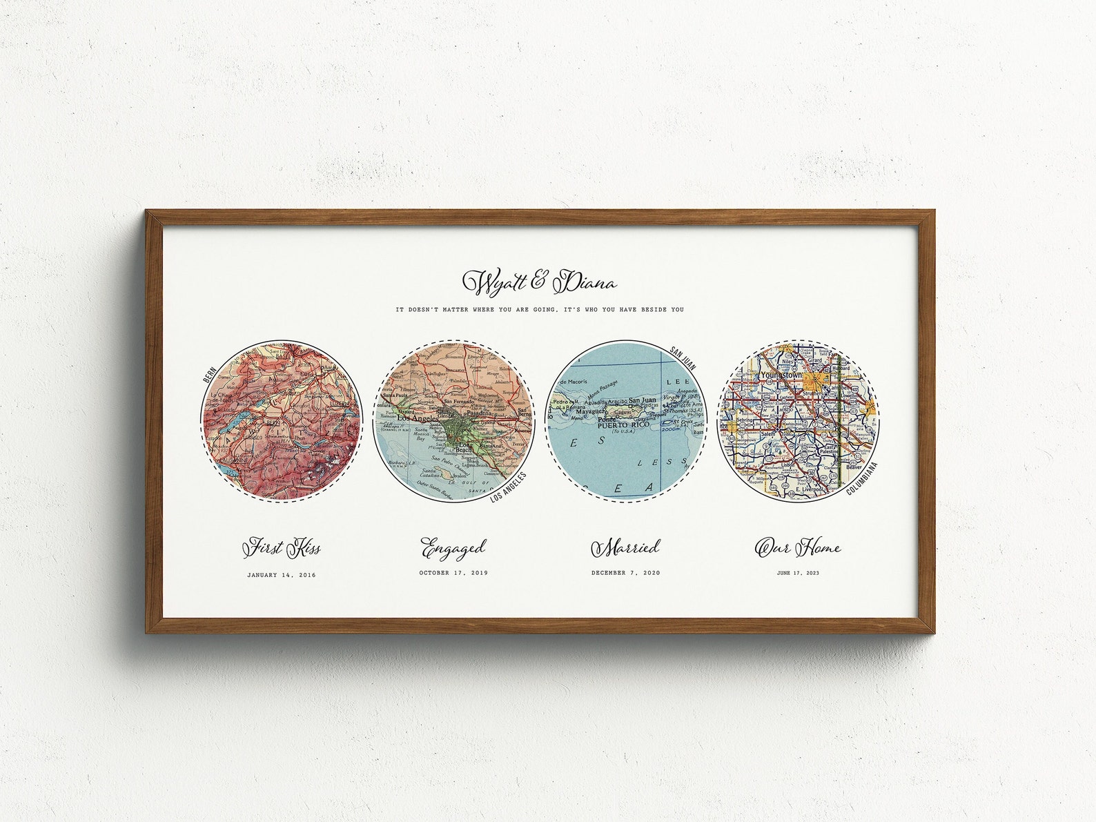 Christmas Gift Ideas for Couples | Map Wall Art Gift for Him and Her ...