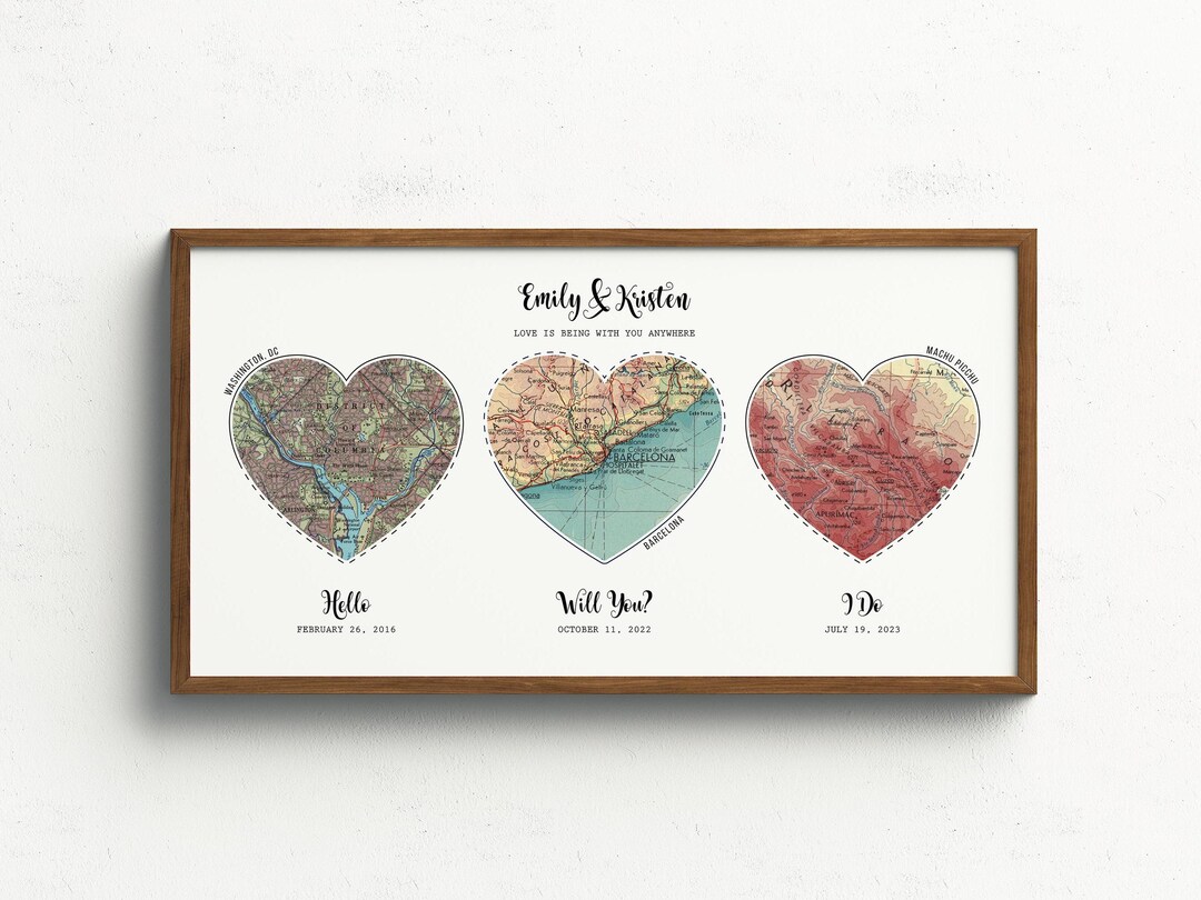 Our Love Story Map, Couple Journey Map Print, Our Story so Far Map ...