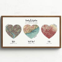 Custom Couple's Journey Map Prints From Our First Meeting to Our ...