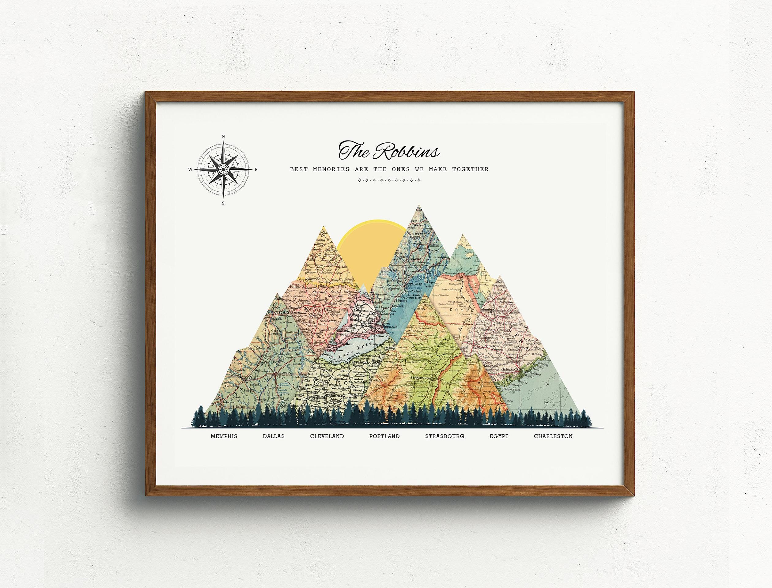 Personalized World Adventure Travel Map, Customized Anniversary Gifts ...