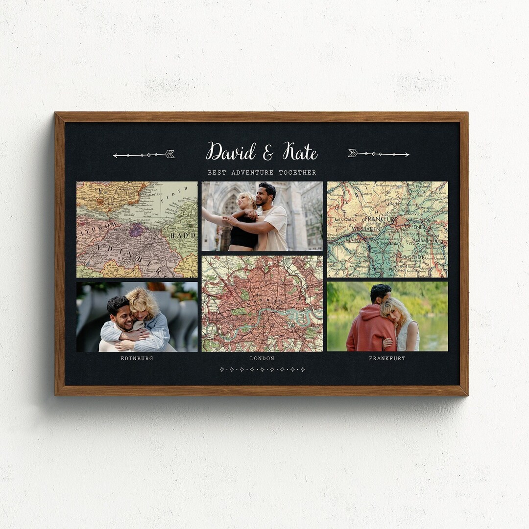 Couple Travel Art | Customized Travel Map Gift Ideas for Wedding ...